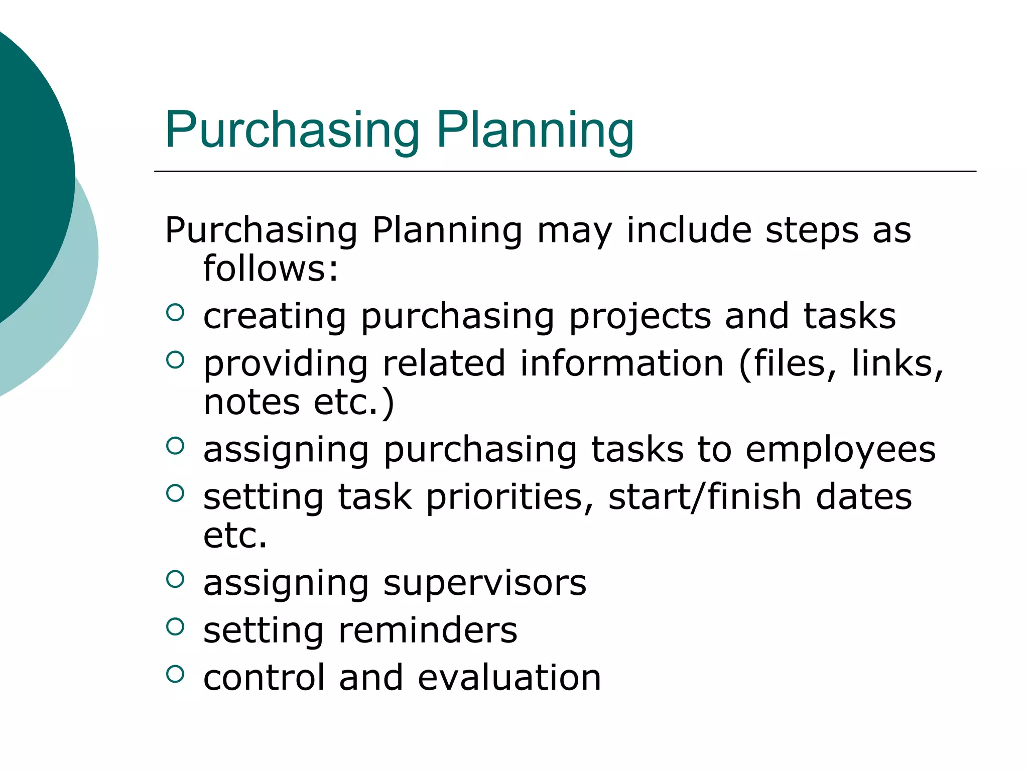 Purchasing and vendor management | PPT