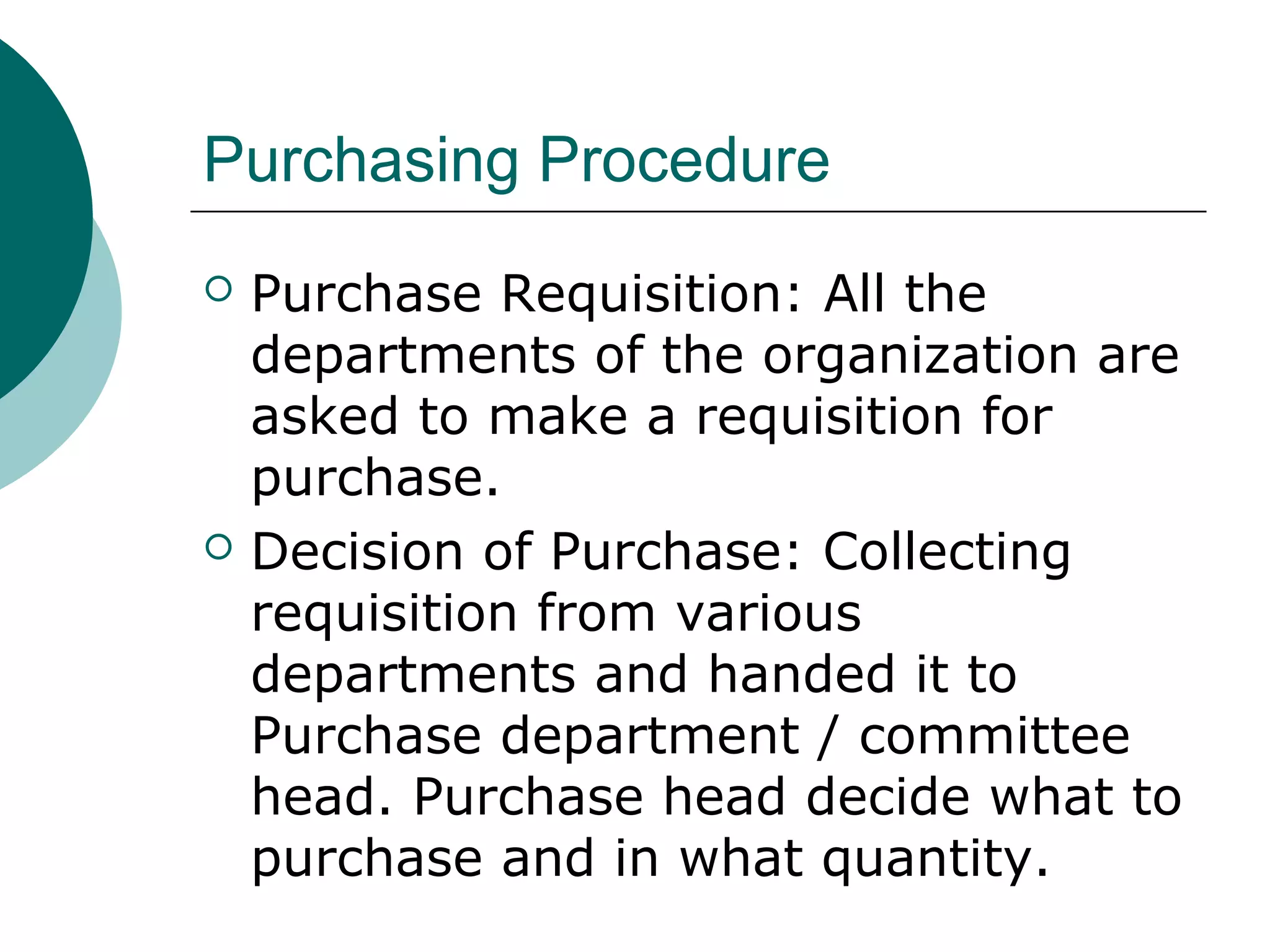 Purchasing and vendor management | PPT