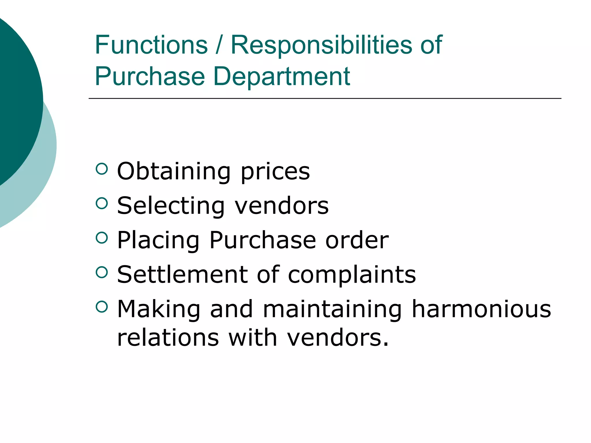 Purchasing and vendor management | PPT