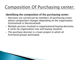 Purchasing center roles & composition | PPTX