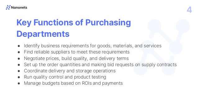 Purchasing Department | Roles, Duties & Responsibilities Purchasing Department | Roles, Duties & Responsibilities