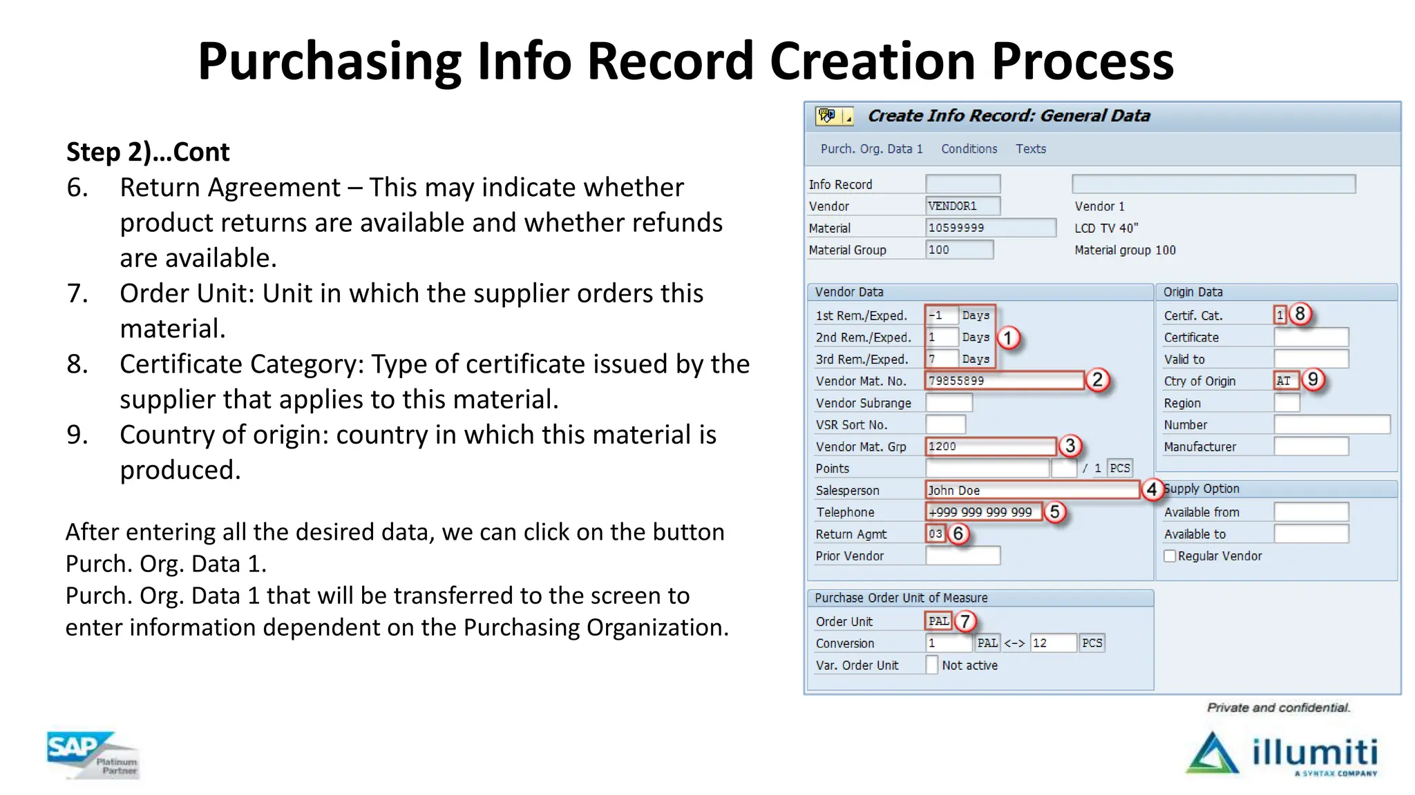 Purchasing Info record Creation en SAP ECC | PPTX