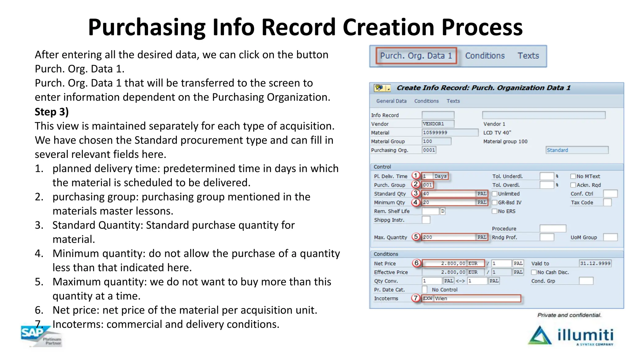 Purchasing Info record Creation en SAP ECC | PPTX
