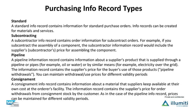 Purchasing Info record Creation en SAP ECC | PPTX