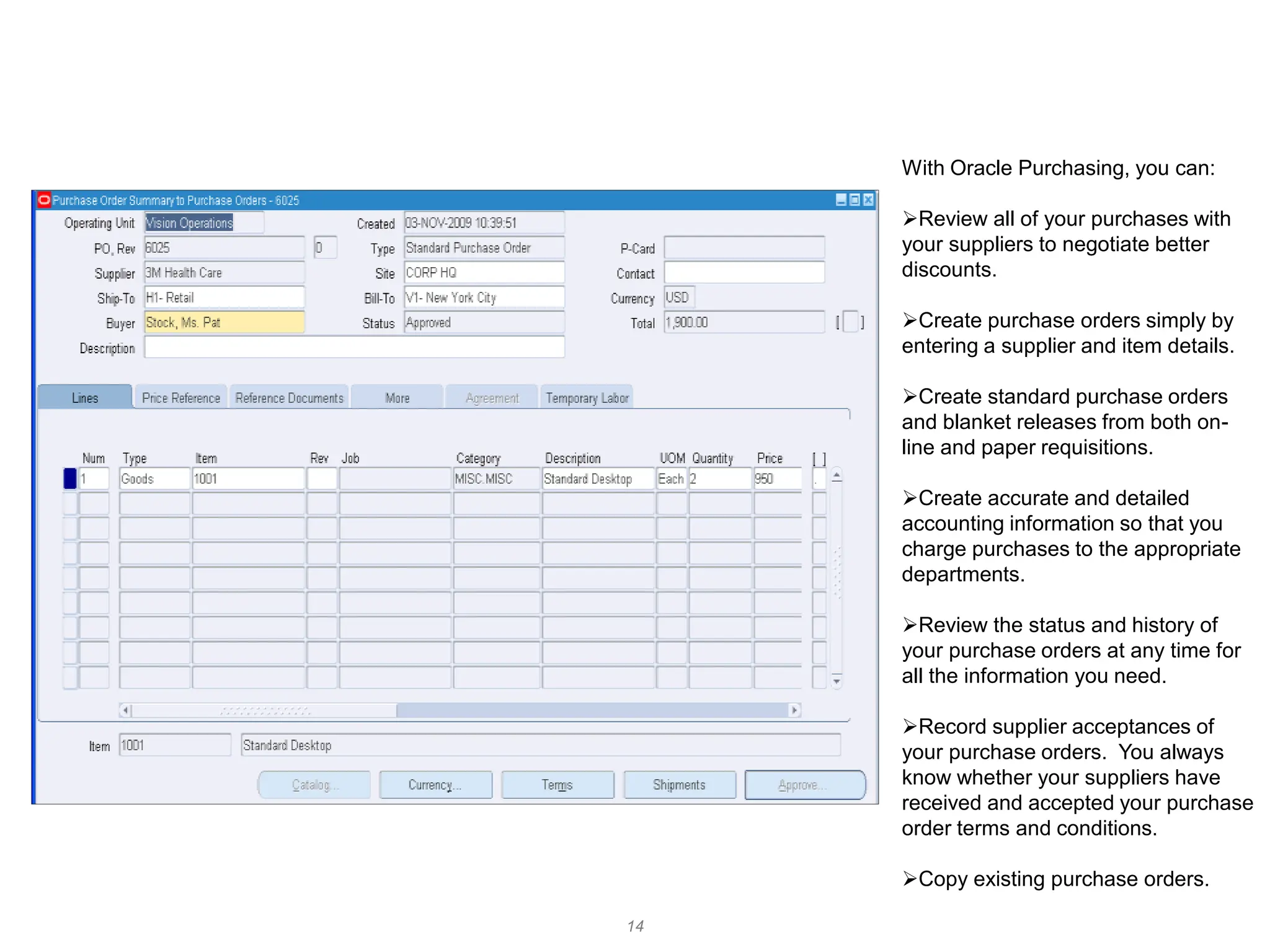 R12 EBS ORACLE PURCHASE OVERVIEW AND FEATURES AND FUNCTION | PPTX
