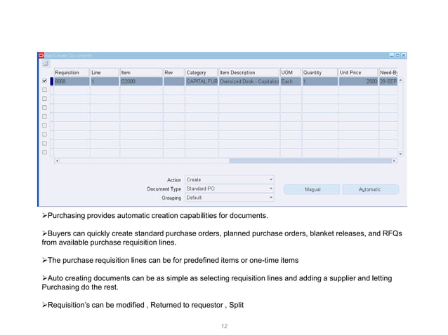 R12 EBS ORACLE PURCHASE OVERVIEW AND FEATURES AND FUNCTION | PPTX ...