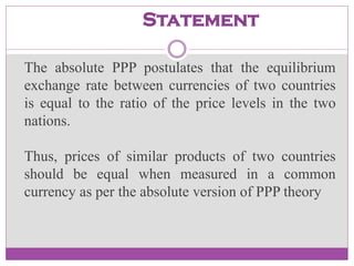 Purchasing power parity | PPTX