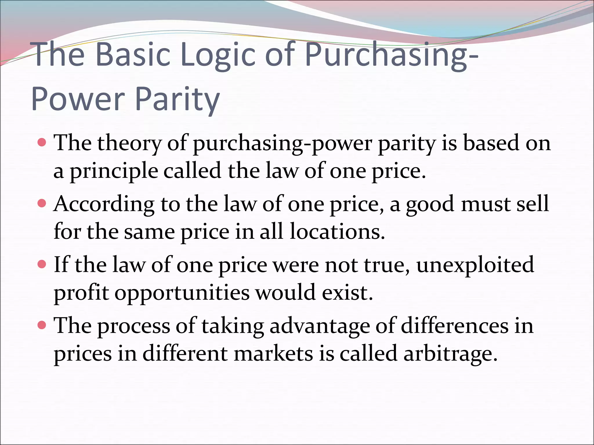 Purchasing power parity | PPT