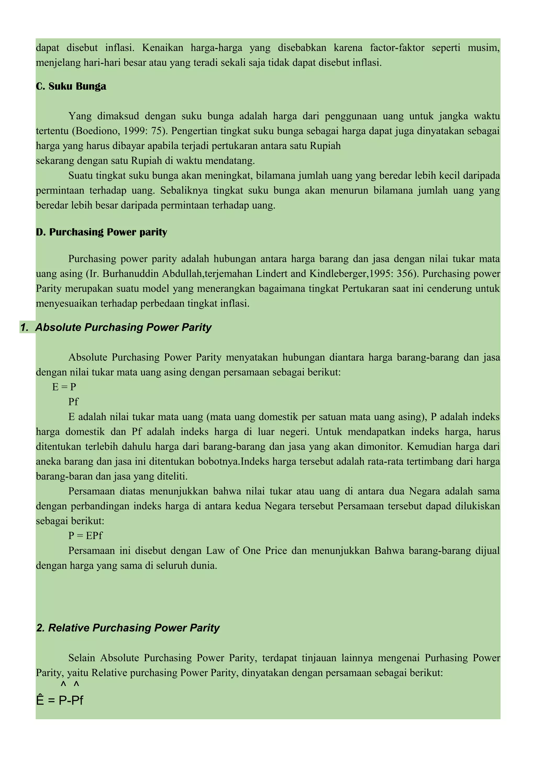 Purchasing power parity dan interest rate parity | DOC
