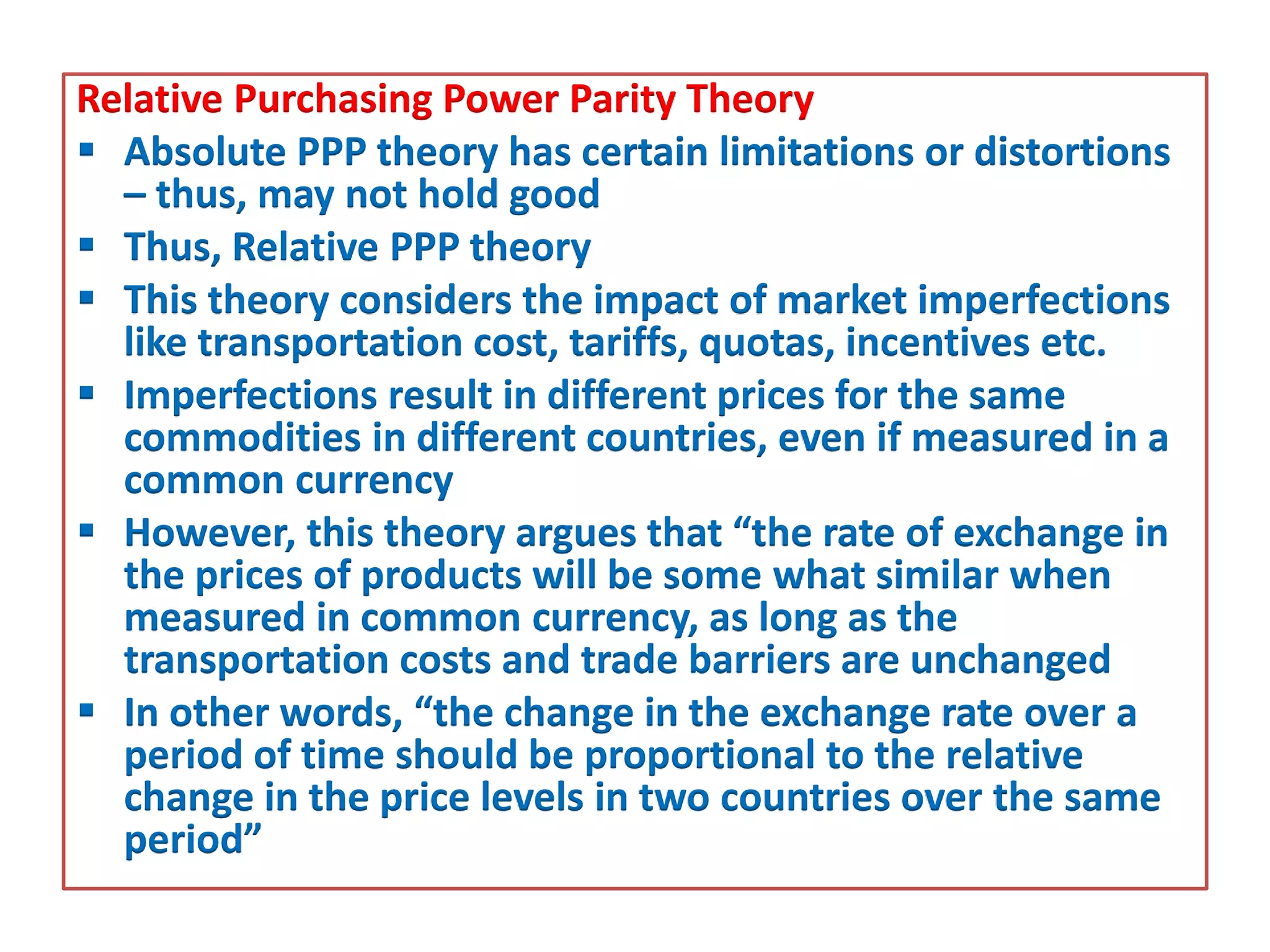 Purchasing power parity theory | PPTX