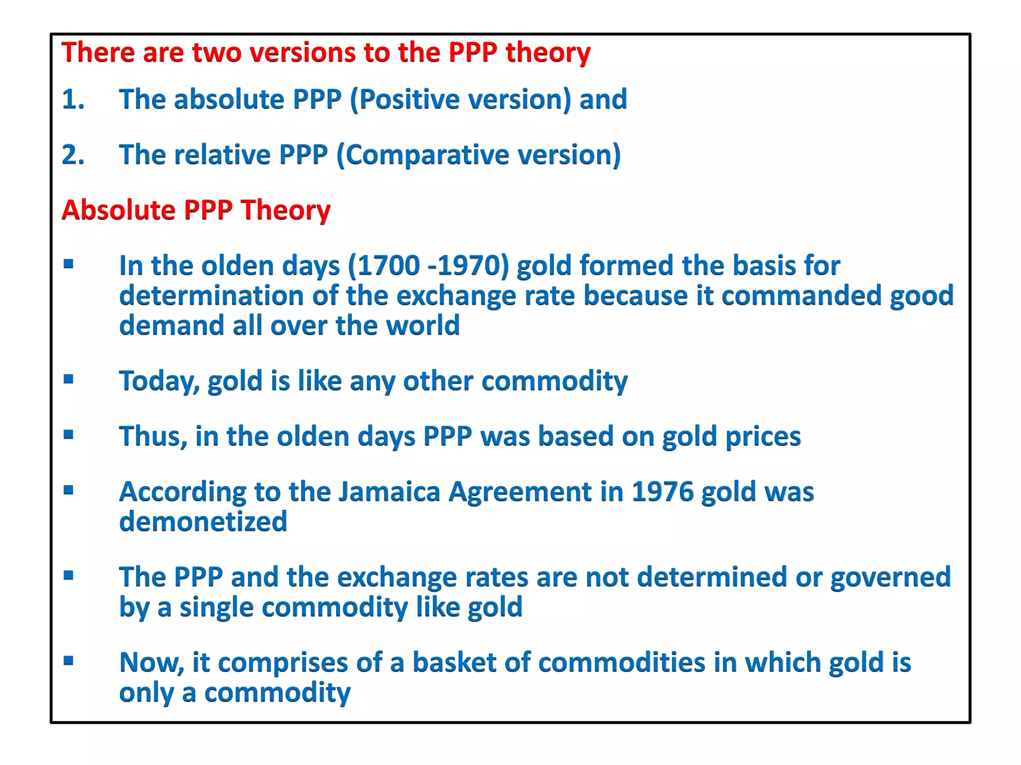 Purchasing power parity theory | PPTX