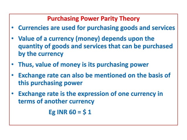 Purchasing power parity theory | PPTX