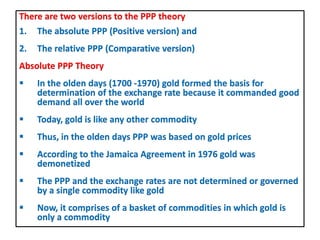 Purchasing power parity theory | PPTX