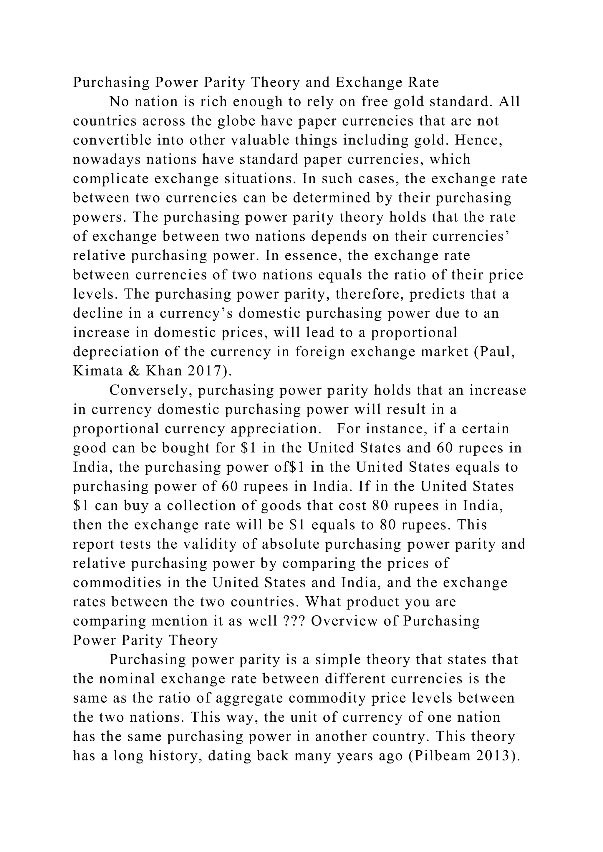 PURCHASING POWER PARITY THEORY AND EXCHANGE RATE1.docx