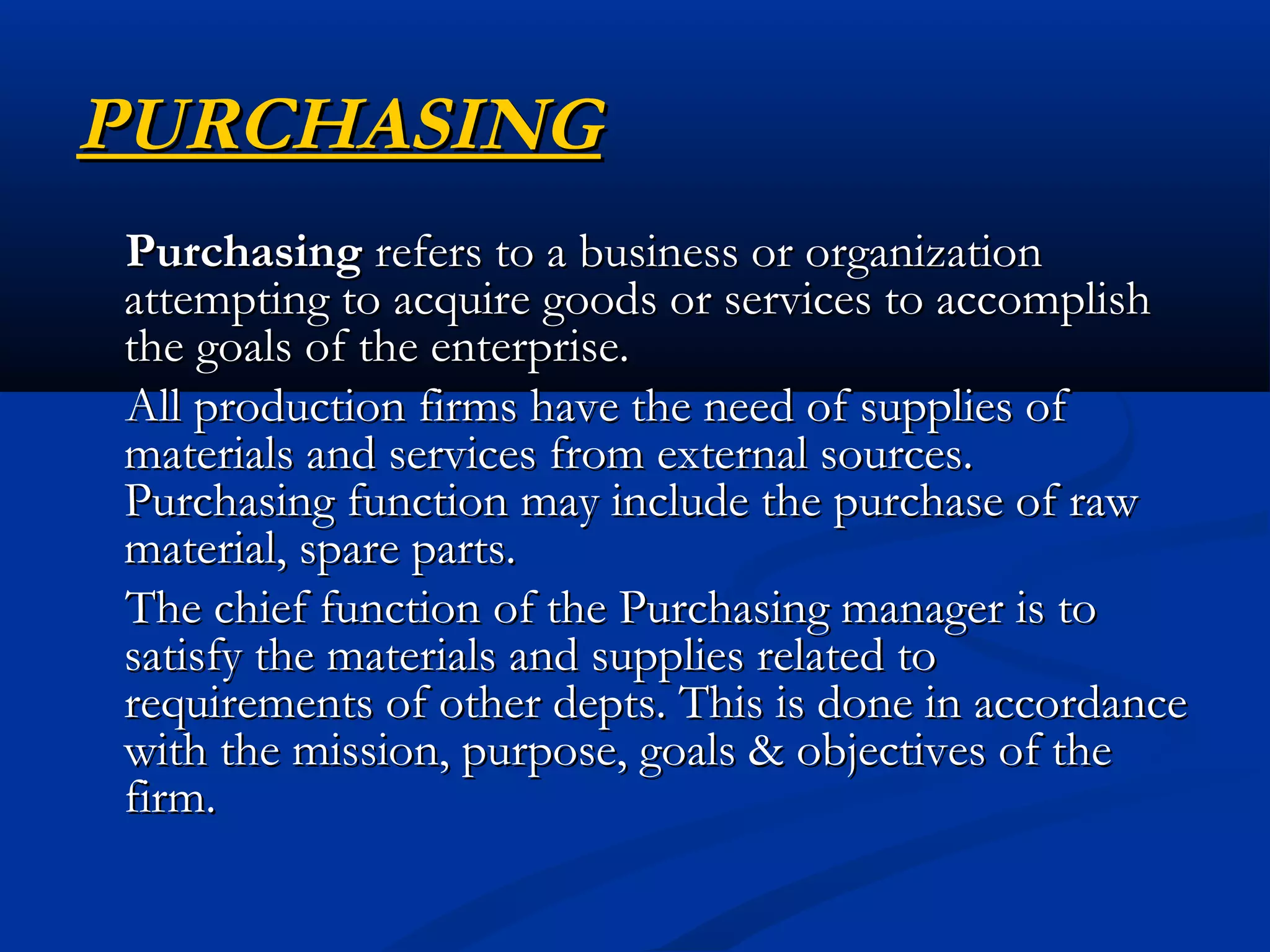Purchasing ppt | PPT