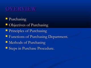 Purchasing ppt | PPT