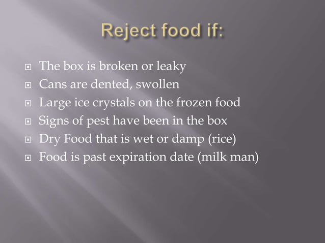 Purchasing, receiving and storing food | PPTX