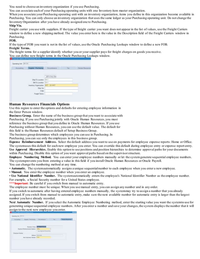 Oracle R12 Purchasing setup | PDF | Human Resources | Business