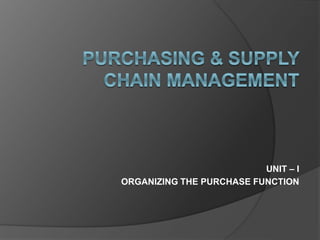 Purchasing & supply chain management | PPTX