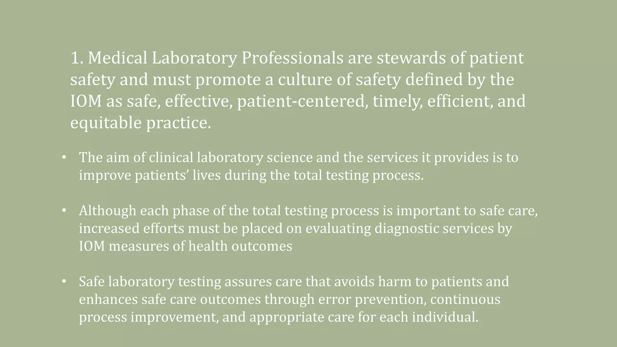 Patient Safety and Clinical Laboratories | PPTX