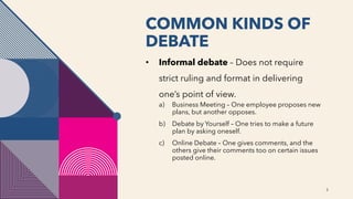 Debate on the subject of purposive communication | PDF