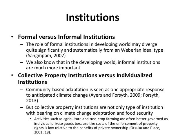 Formal And Informal Institutions