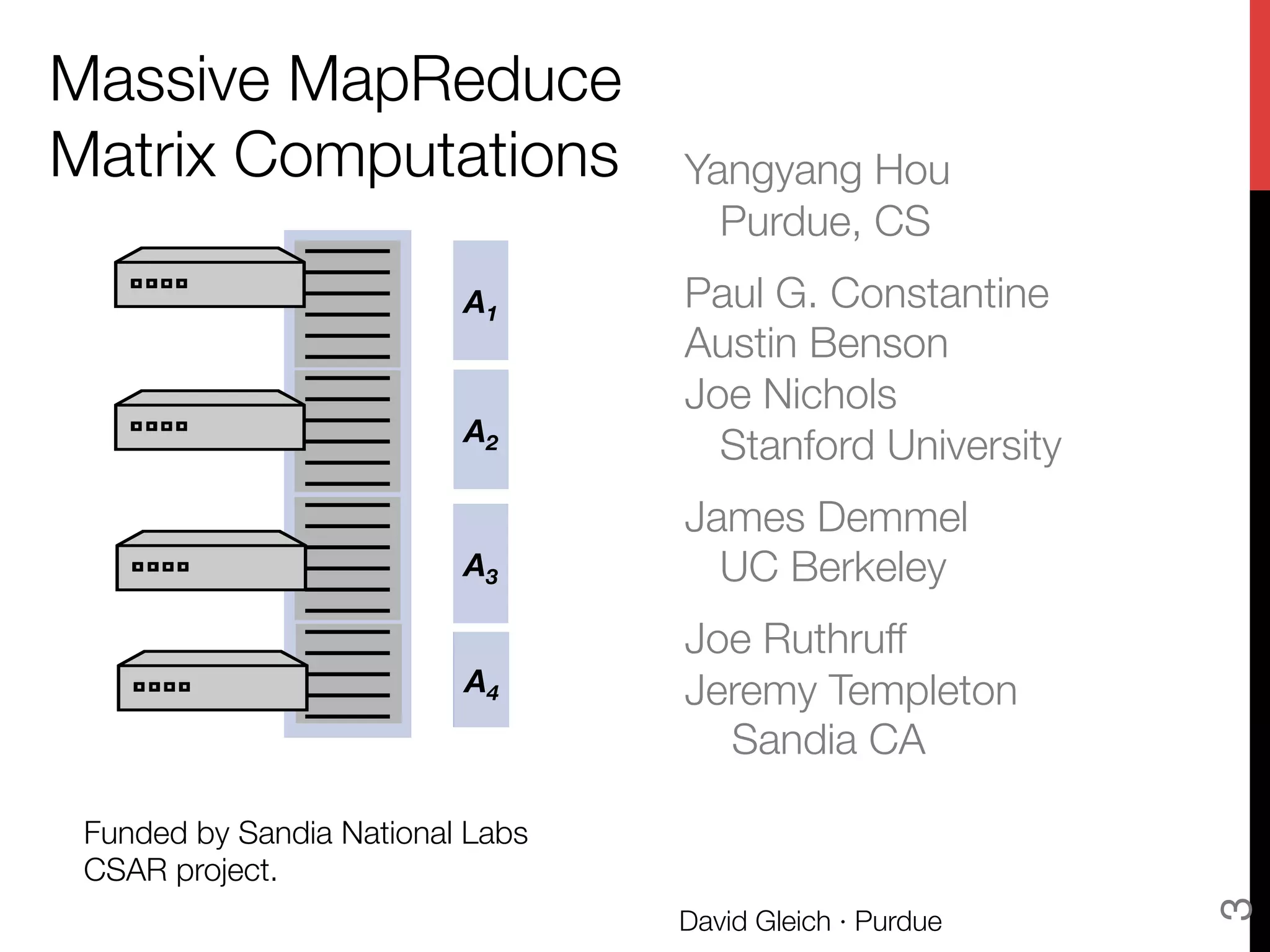 Massive Mapreduce Matrix Computations And Multicore Graph Algorithms Ppt