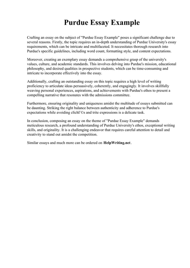Purdue Essay Example | PDF