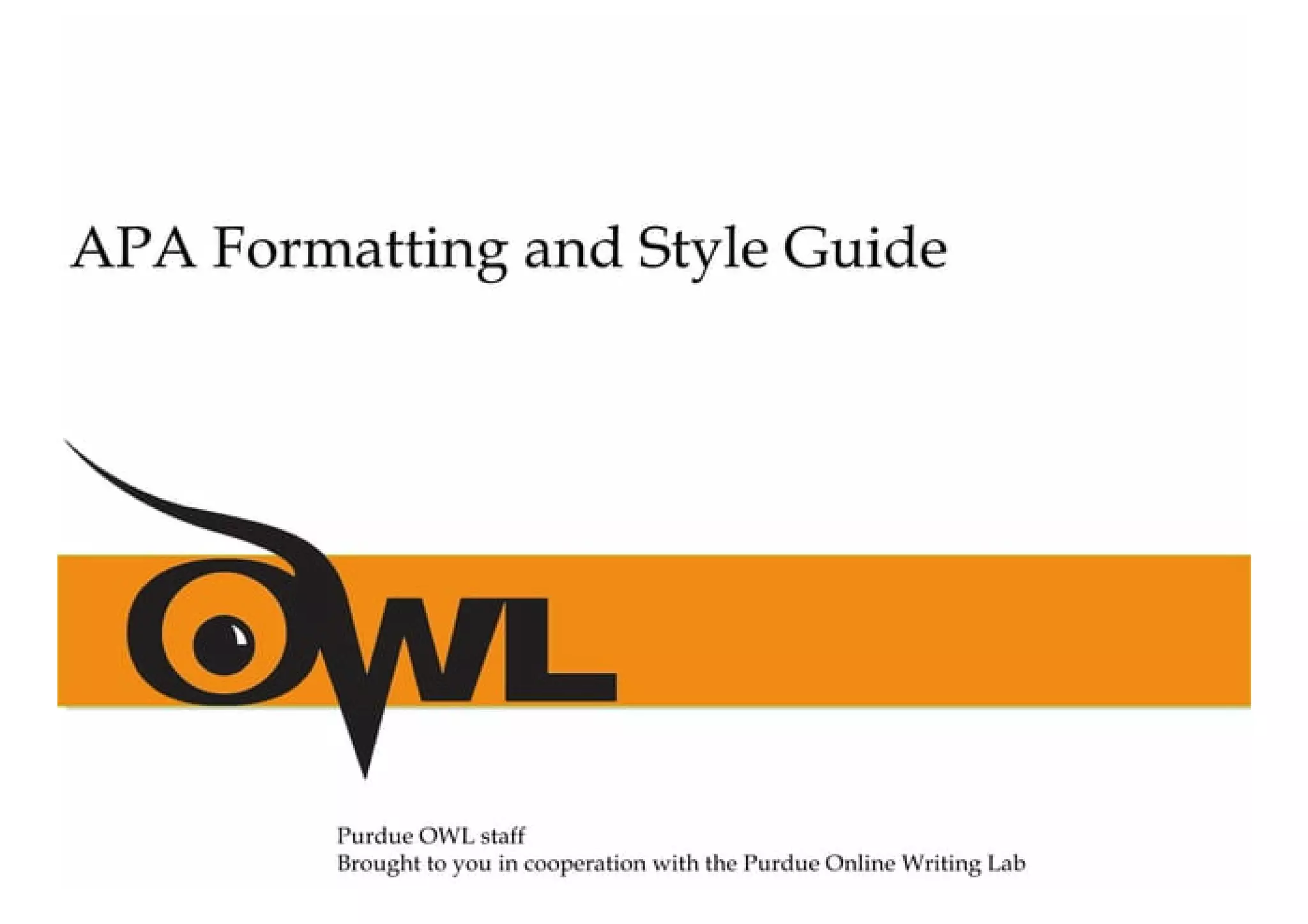Purdue OWL APA | PDF