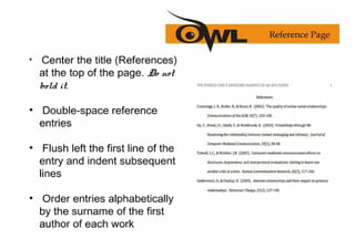 Purdue OWL APA | PPT