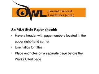 Purdue owl mla format | PPT | Poetry | Books and Literature