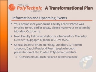 Purdue Polytechnic Institute, A Transformative Plan | PPTX