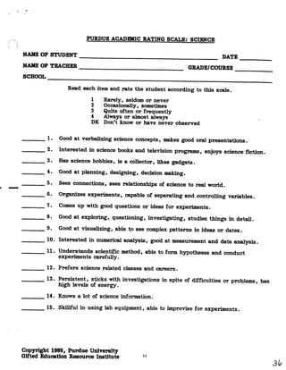 Purdue rating scales | PDF
