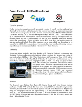 Purdue university b20 fleet study | DOC