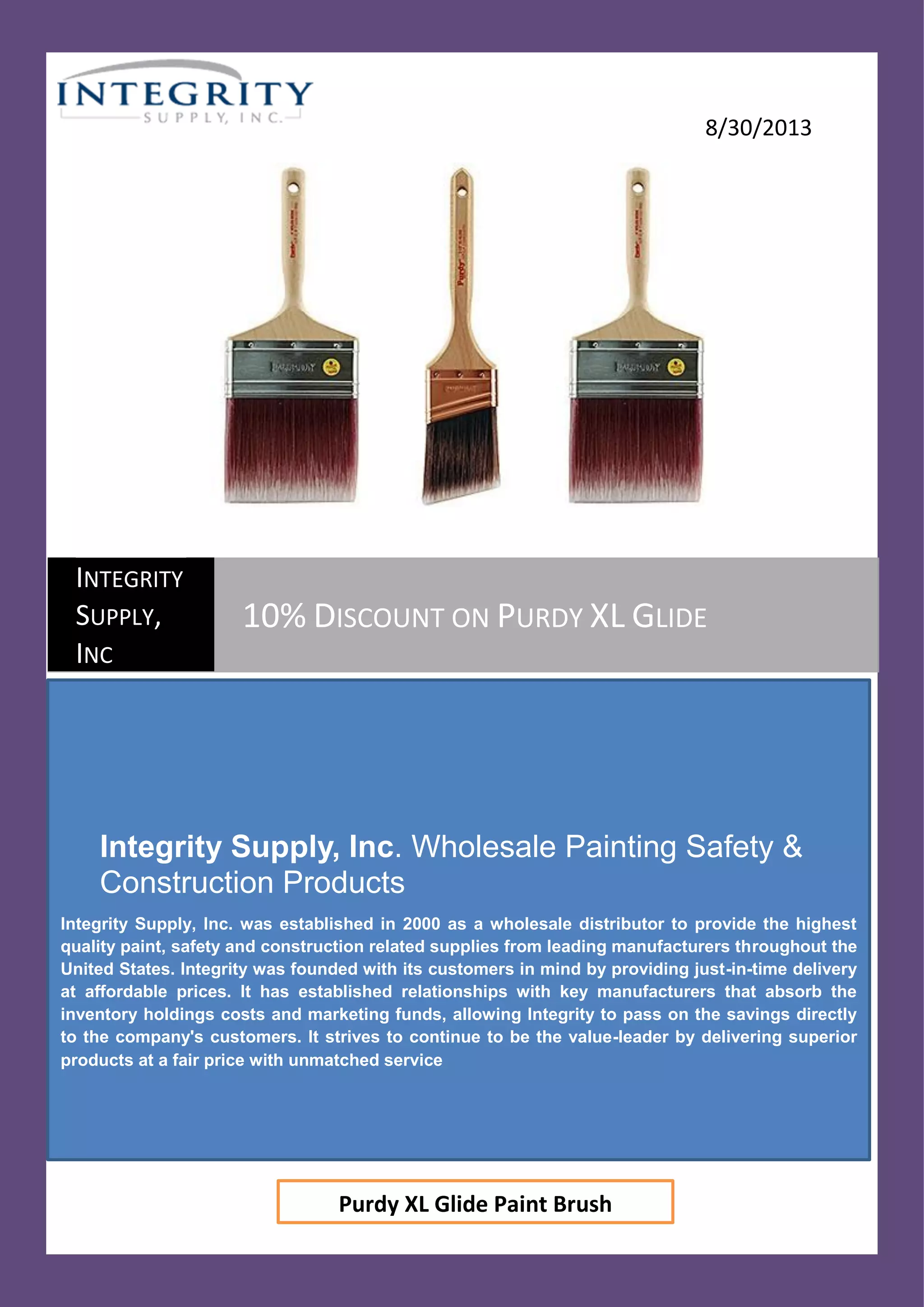 Purdy XL Glide Paint Brush | PDF | Sales | Business