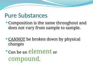Pure Substances and Mixtures, colloids, alloys, etc for 3 ESO | PPTX