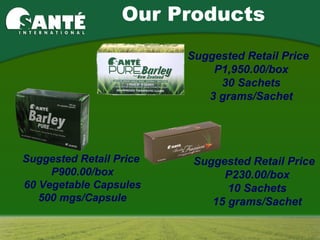 Pure Barley Presentation - The Products | PPT