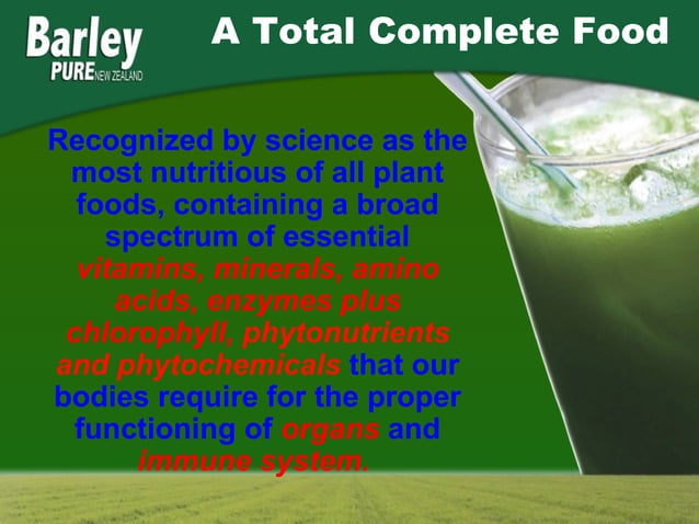 Pure Barley Presentation - The Products | PPT | Nutrition | Healthy Living