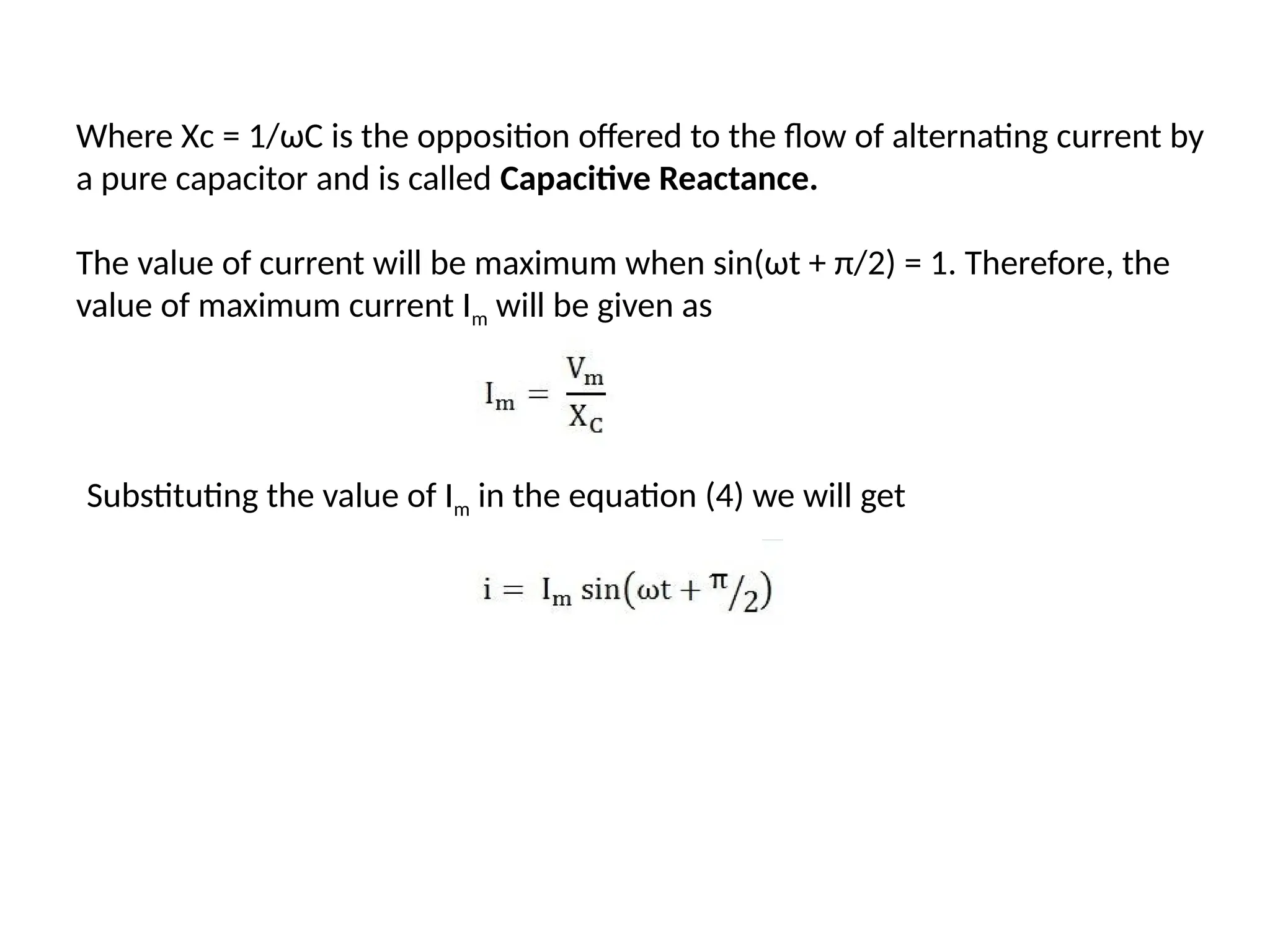 Pure Capacitor excited by ac sine supply | PPTX