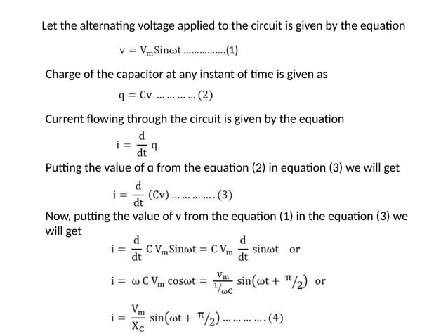 Pure Capacitor excited by ac sine supply | PPTX