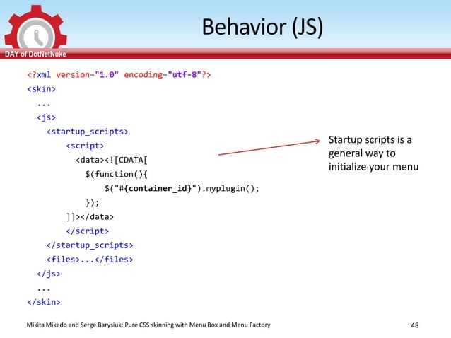 Pure css skinning with menu box and menu | PPT