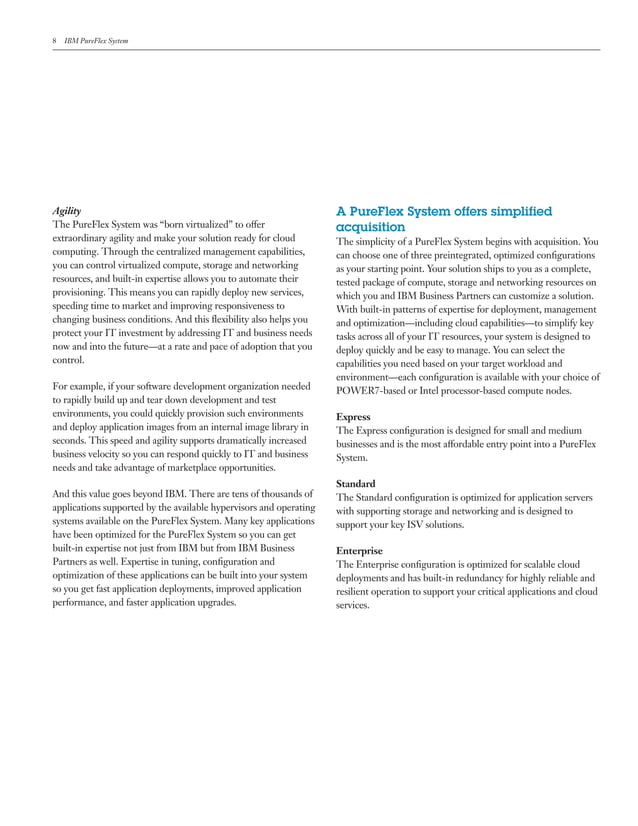 IBM Pureflex product brochure | PDF | Cloud Computing | Internet
