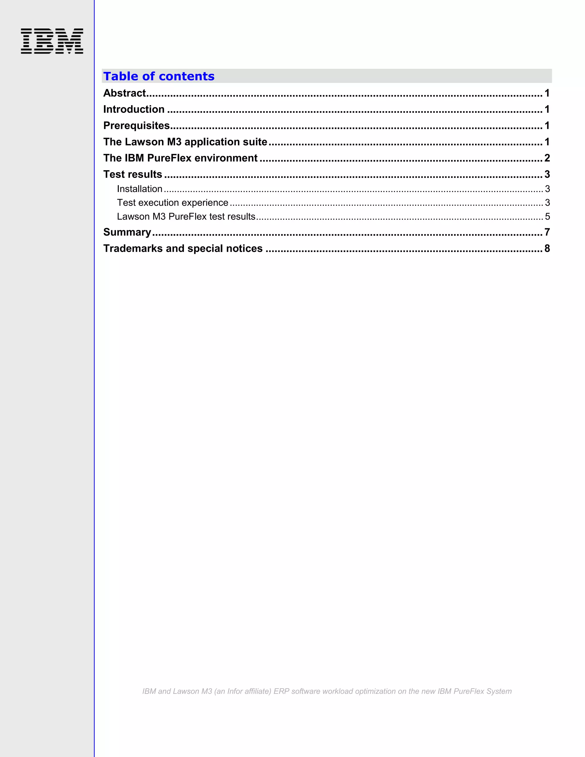 IBM and Lawson M3 (an Infor affiliate) ERP software workload ...