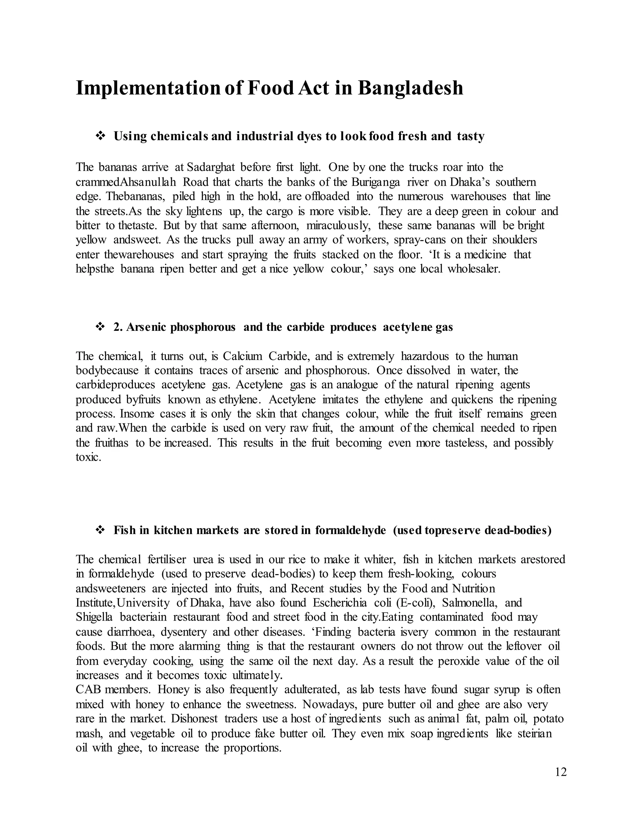 Bangladesh Pure Food Act 2005 | DOCX