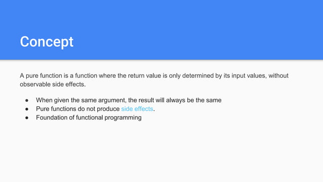 Pure functions and usage in Angular | PPT