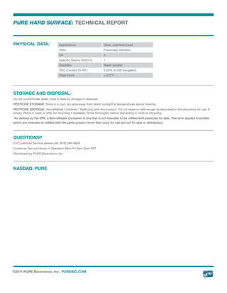 Pure Hard Surface Hospital Disinfection Binder | PDF