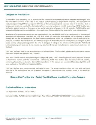 Pure Hard Surface Hospital Disinfection Binder | PDF