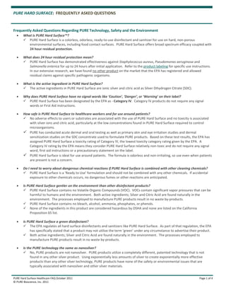 Pure Hard Surface Hospital Disinfection Binder | PDF