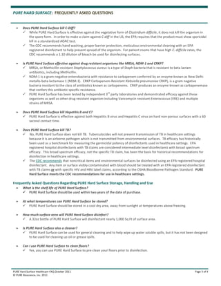 Pure Hard Surface Hospital Disinfection Binder | PDF