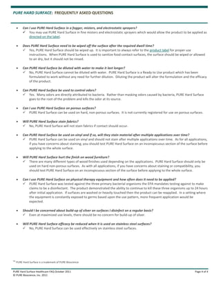 Pure Hard Surface Hospital Disinfection Binder | PDF